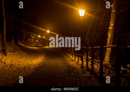 Schloss Wernigerode im Winter mit Schnee während der Dämmerung ...