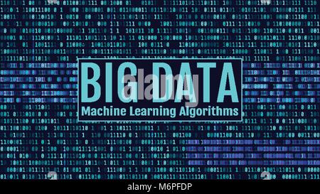 Binäre computer Code. Digitale Daten anzeigen. Technologie Hintergrund ...