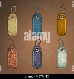 Echtleder-Vektor-Label. Echtes Leder Zeichen (Symbol, Symbol, Emblem ...