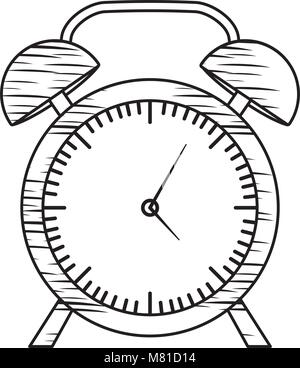 Skizze der Wecker Symbol auf weißem Hintergrund, Vector Illustration ...