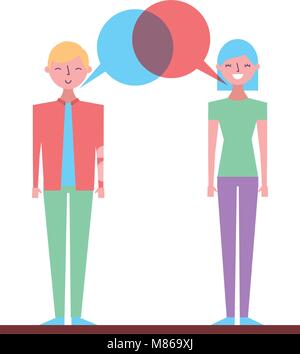 Zwei Geschäftsleute sprechen und diskutieren. flat Character Design ...
