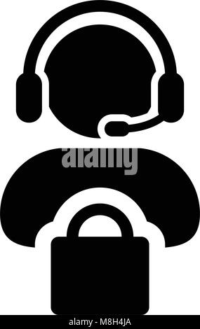 Service Symbol Vektor männliche Fahrer Person Profil Avatar mit Headset ...
