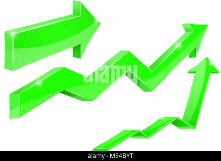 Grüner Pfeil nach oben. Finanzielle Angaben Zeichen Stock-Vektorgrafik ...