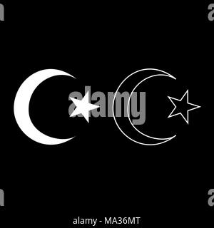 Symbol des Islam. Stern und Halbmond. Grünes Symbol Stockfoto, Bild ...