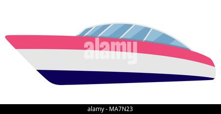 Cartoon Motorboot auf Weiß, Vector Illustration isoliert Stock ...