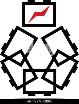 Design-Vorlage für Vektorlogo mit Batterieprüfzeichen ...