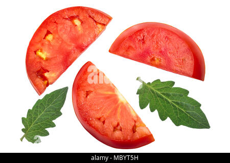 Halb eine fleischige Oxheart Tomate. Ein großes Rind Herz Tomaten ...