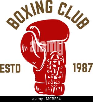 Meister Boxing Club. Emblem Vorlage mit Boxer Handschuhe. Design ...