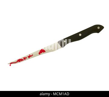 Realistische blutiges Messer. Messer mit Blut-Vektor-Illustration-Set ...