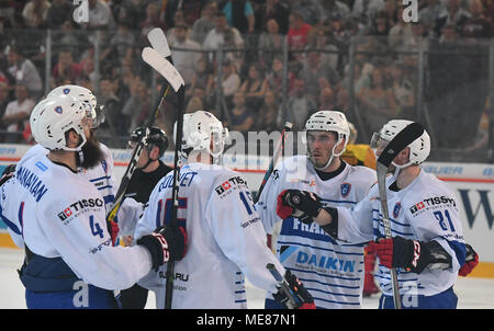 Berlin, Deutschland. 21. April 2018. Eishockey, Deutschland vs ...