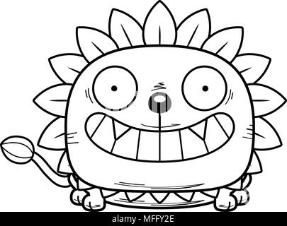Ein Cartoon Illustration ein Löwenzahn Löwe mit einem glücklichen ...