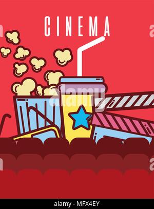 Kino niedliche Cartoons design Stock-Vektorgrafik - Alamy