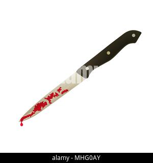 Realistische blutiges Messer. Messer mit Blut-Vektor-Illustration-Set ...