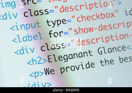 Html Code entwickeln. Programmierung Workflow abstrakter Algorithmus ...