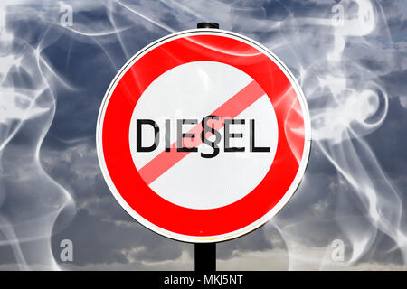 Fahren Verkehrszeichen für Dieselfahrzeuge in Deutschland. Diesel ...