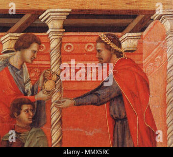 Duccio di Buoninsegna - Pilate wäscht seine Hände (Detail) - WGA06810 Stockfotografie - Alamy