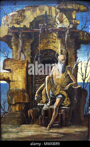 „San Girolamo nel deserto“ von Ercole de'Roberti ist ein Gemälde aus ...