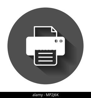 Fax, Drucker-Symbol Zeichen. Rundes Symbol auf hellen bunten Knöpfen ...