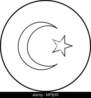 Symbol des Islam. Stern und Halbmond. Grünes Symbol Stockfoto, Bild ...