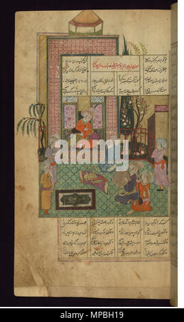 Nizami Gencevi - Bahram Gur unterhält Shidah, die Erbauer der sieben ...