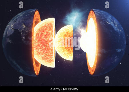 Struktur Kern der Erde. Struktur Schichten der Erde. Die Struktur der ...
