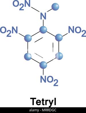 Tetryl explosive Molekül. Skelettmuskulatur Formel Stock-Vektorgrafik ...