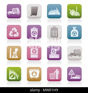 Müll setzen. Müllabfuhr-Symbol. Papierkorb-Zeichen. Wurf-Symbol ...