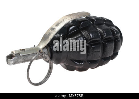 Zweiter Weltkrieg Handgranate isoliert auf weiss Stockfoto, Bild ...