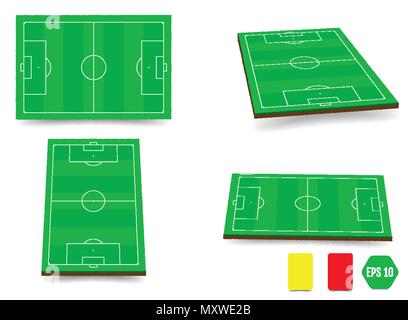 Ein Fußballfeld / Stellplatz oder Fußball Feld in 3D Luftperspektive ...