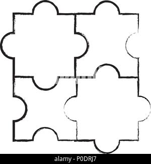 Puzzleteile Symbol auf weißem Hintergrund, Vector Illustration Stock ...
