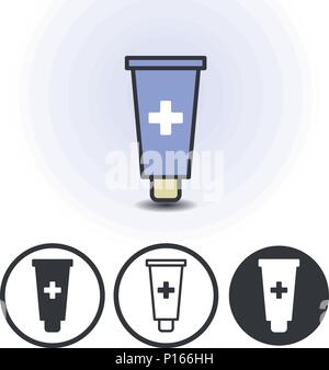 Medizinische Tube Creme Salbe isoliert Symbol auf weißem Hintergrund ...