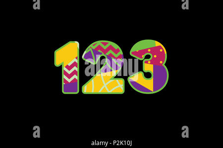 Kunst, Illustration, 123, zählen, zahlen, Kindergarten Kunst, Kinder ...