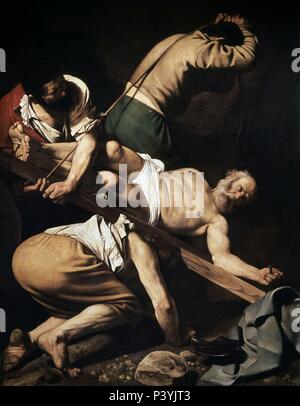 Rom - Kreuzigung des Petrus - Farbe von Santa Maria dei Angeli Basilika Stockfoto, Bild ...