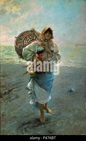 La Pescadora (Die fischerin) von Rafael Senet (1856-1926), 1885 ...