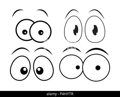 Cartoon Augen für Comic vektor design isoliert auf weiß gesetzt Stock ...