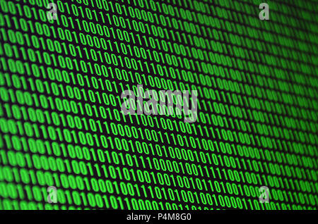 Grüne hacker Code auf dem Display der Konsole Hintergrund Stockfoto ...