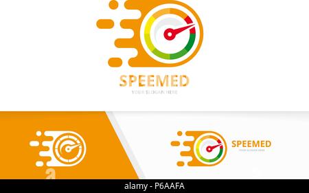 Vektor Tachometer logo Kombination. Einzigartige speedo Logo Design ...