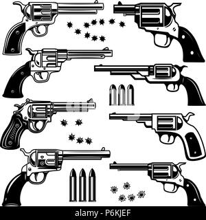 Silhouette Skizze Vektor Revolver und eine Pistole Vektor Abbildung ...