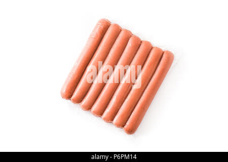 Verpackt Wurst am verpackten Fleisch Abteilung Stockfoto, Bild ...