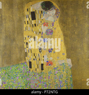 Gustav Klimt, der Kuss, 1907-1908 Öl auf Leinwand. Österreichische ...
