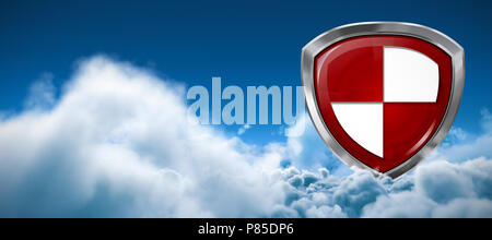 Das zusammengesetzte Bild der weißen und roten Vierteilung Symbol ...