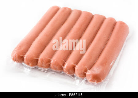 Verpackt Wurst am verpackten Fleisch Abteilung Stockfoto, Bild ...
