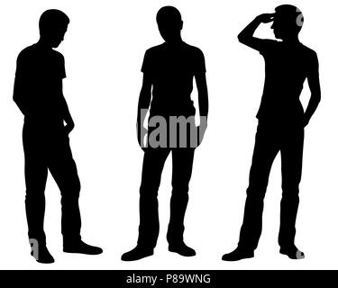 Mann Menschen verschiedene stehende Position. Illustration der ...