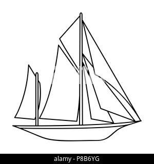 Vintage boot Entdecker. Segelboot auf dem alten Menschen rund um die ...