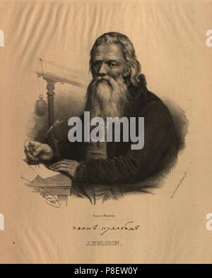 Portrait der Mechaniker und Erfinder Ivan S. Kulibin (1735-1818 ...