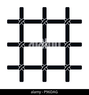 Gitter in der Zelle des Gefangenen. Eine Metalltür, Straftäter zu ...