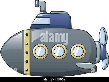 Eine Zeichnung von einem niedlichen Cartoon u-Boot im Stil der Kinder ...