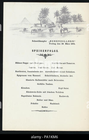 Abendessen (von) NORDDEUTSCHER LLOYD BREMEN (at) EN ROUTE AN BORD ...