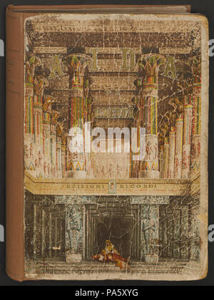 Abdeckung der Vocal score der Oper Aida von Giuseppe Verdi. Museum ...