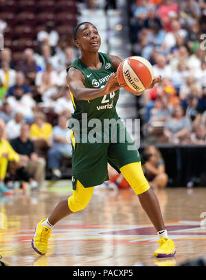 Seattle Storm guard Jewell Loyd (24) drives against Las Vegas Aces ...